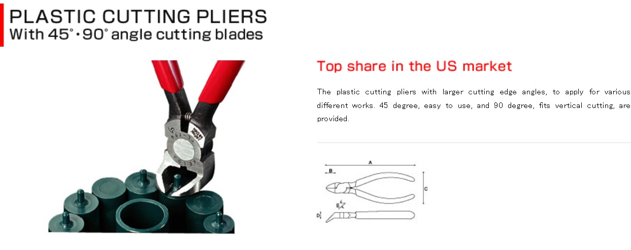 Ichiban Precision Sdn Bhd - Keiba - Keiba Plastic Cutting Pliers (Slim Type/Blade Shape: Flat ...